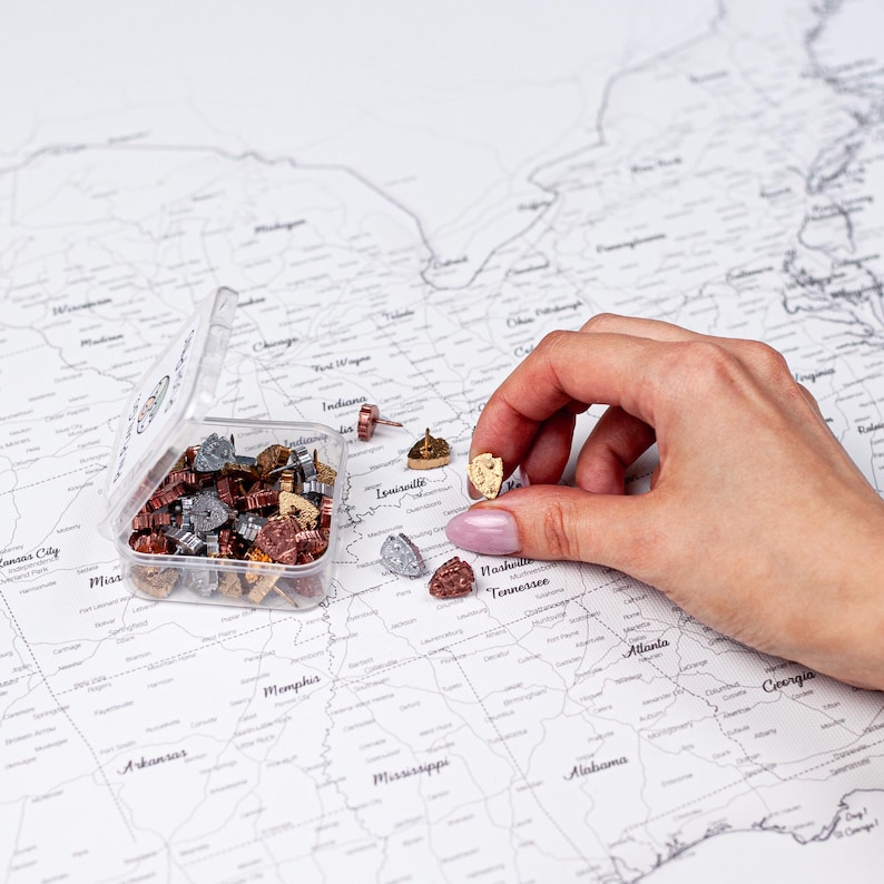National Park Map Push Pins – 3D Travel Map Markers (set of 5+) - Etsy