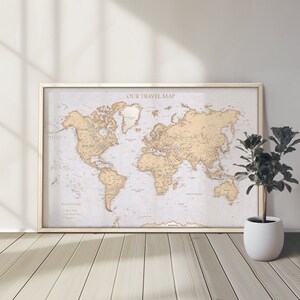 Push Pin Map - Personalized World Travel Map Poster - Etsy