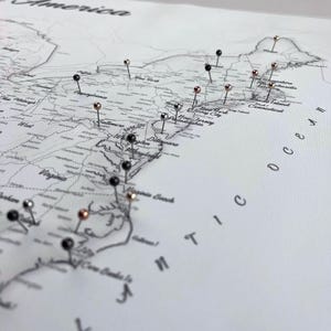 Push Pin USA White Map - Custom US Travel Tracker & Wall Art Gift - Etsy