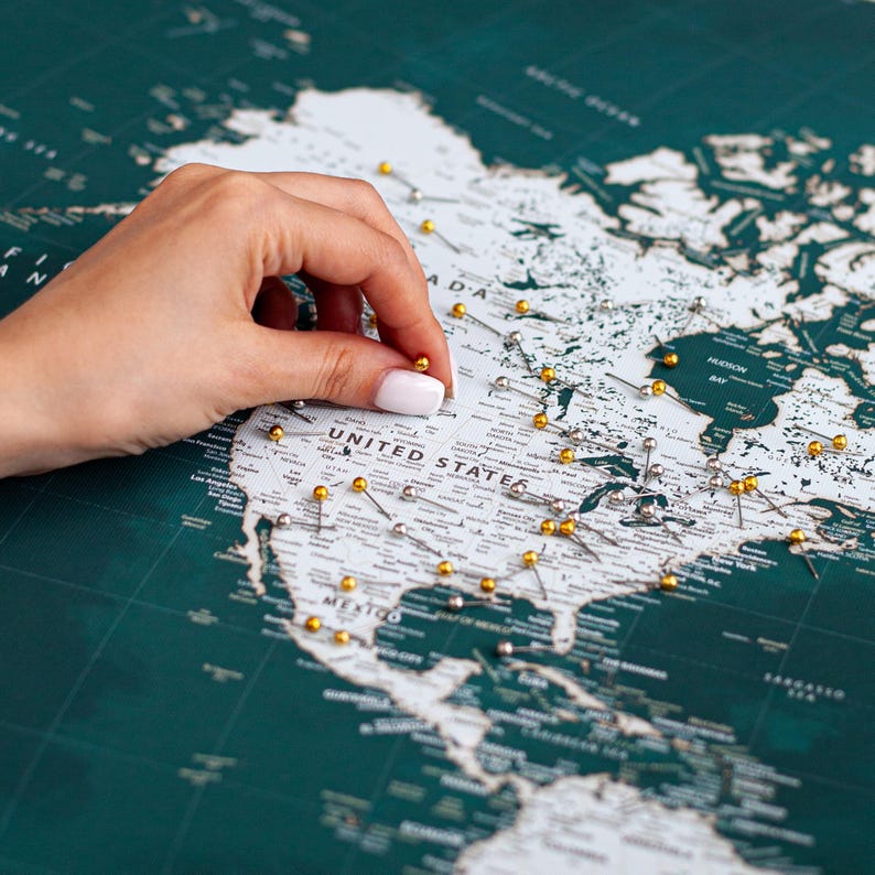 Personalized Push Pin World Map: Custom Travel Gift and Wall Decor - Etsy