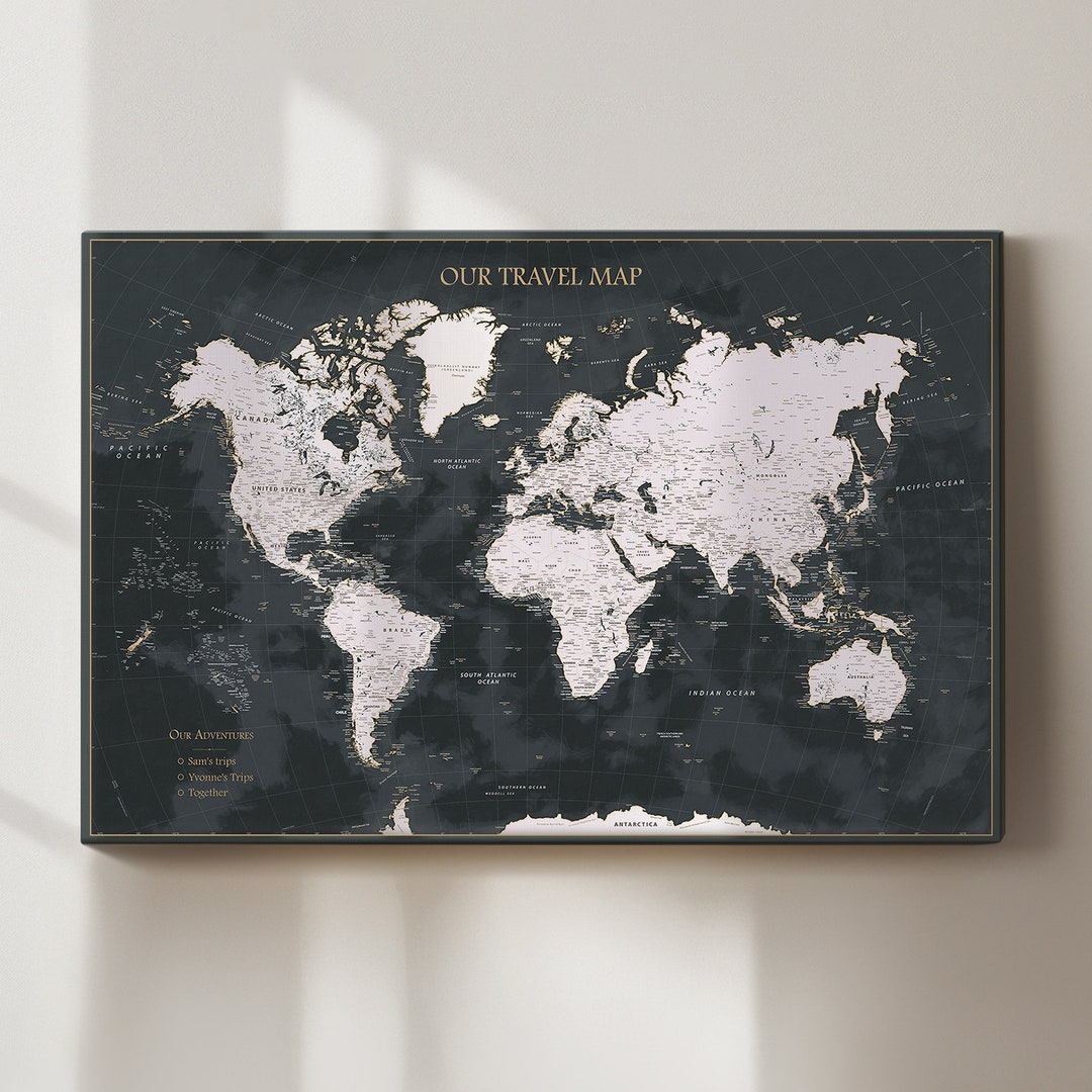 Family Travel Map: Personalized Push Pin World Map for Your Adventures ...