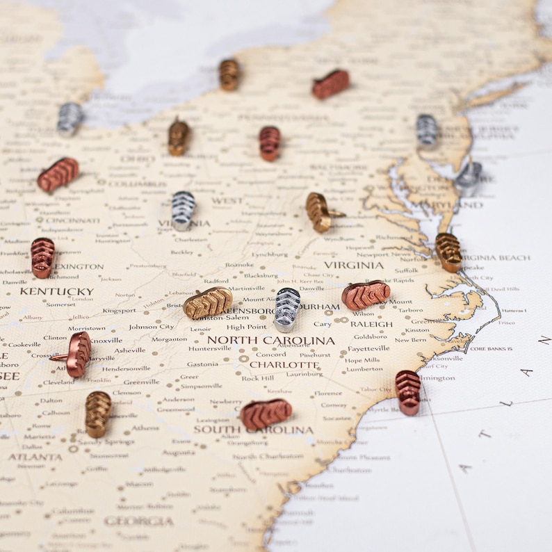 Map Push Pins – 3D Footprint Icon Markers (set of 5+, One Design) - Etsy