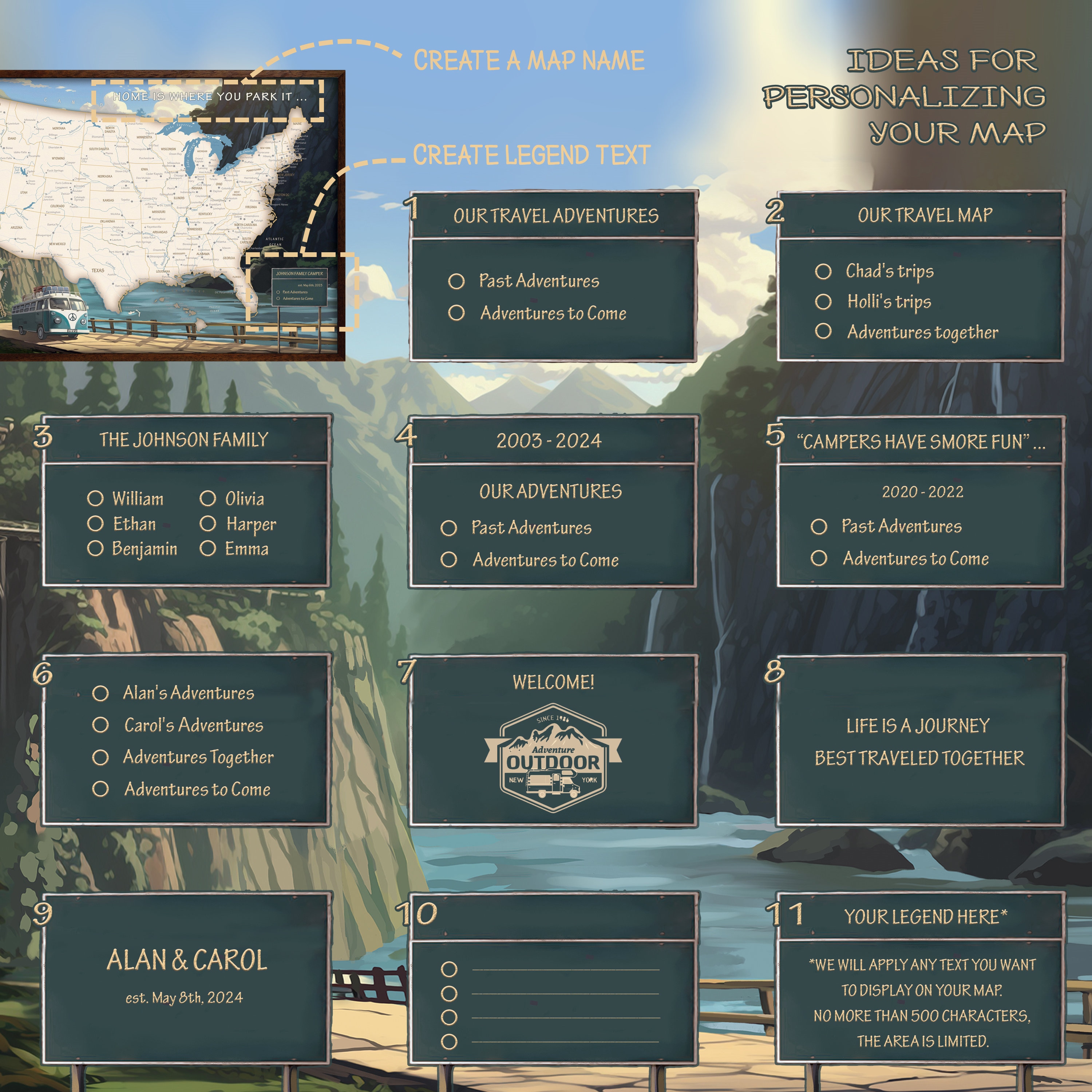 Usa Push Pin Map, Custom Camper Decor for Motorhome & Campervan Camper ...