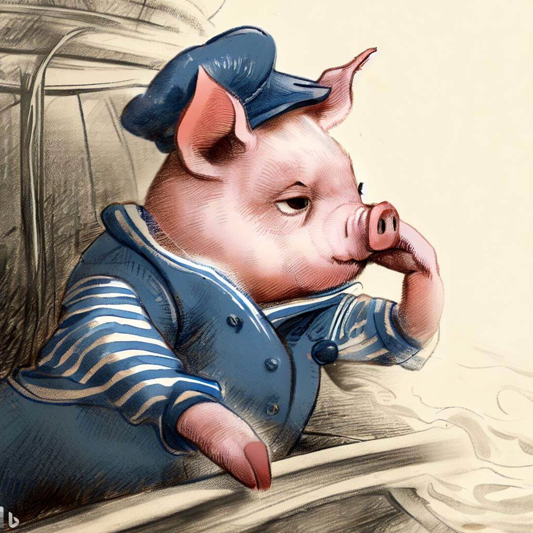 SAILOR PIG - Etsy