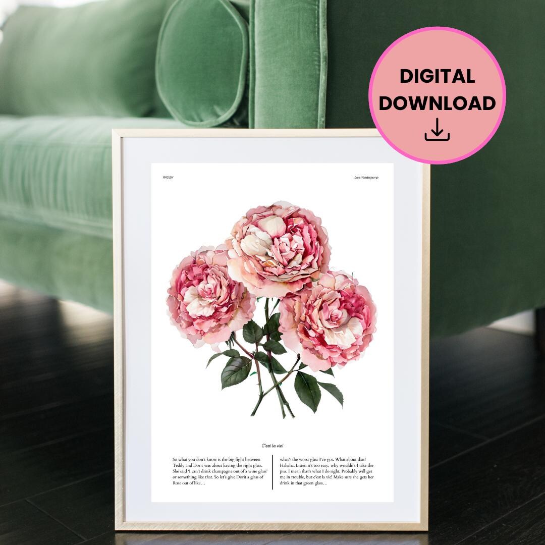 Lisa Vanderpump Quote Print: Watercolor Flowers, RHOBH Wall Art ...