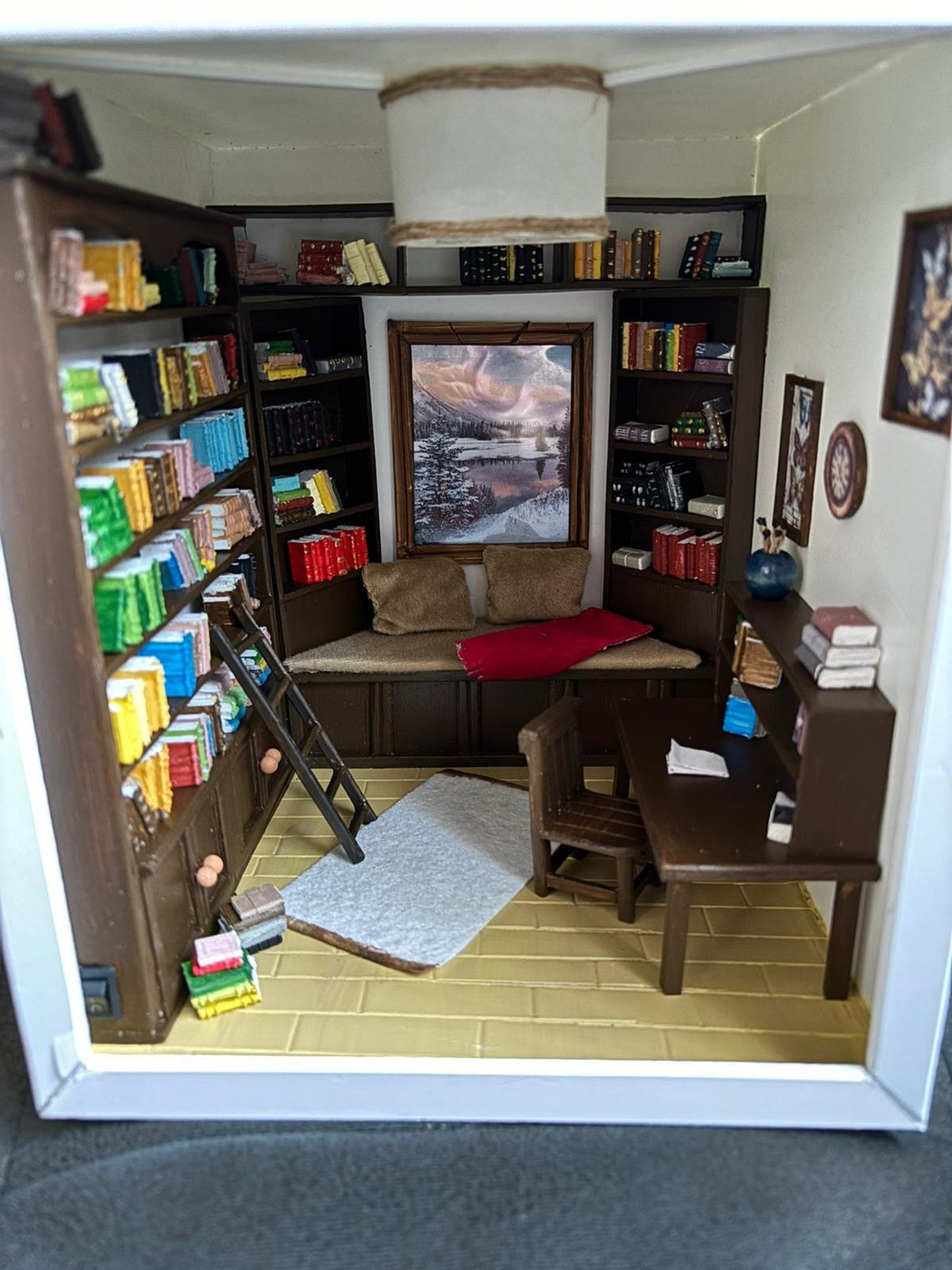 Diorama Miniature Room Bookcase Book Nook - Etsy UK