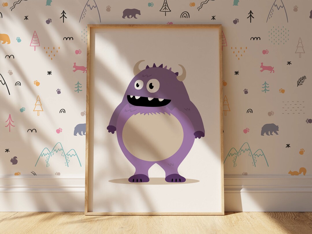 Little Purple Monster Nursery Wall Art - Monster Print | Children's ...