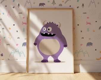 Little Cyclops Monster Nursery Wall Art - Monster Print | Children's ...