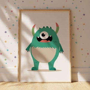 Little Cyclops Monster Nursery Wall Art - Monster Print | Children's ...