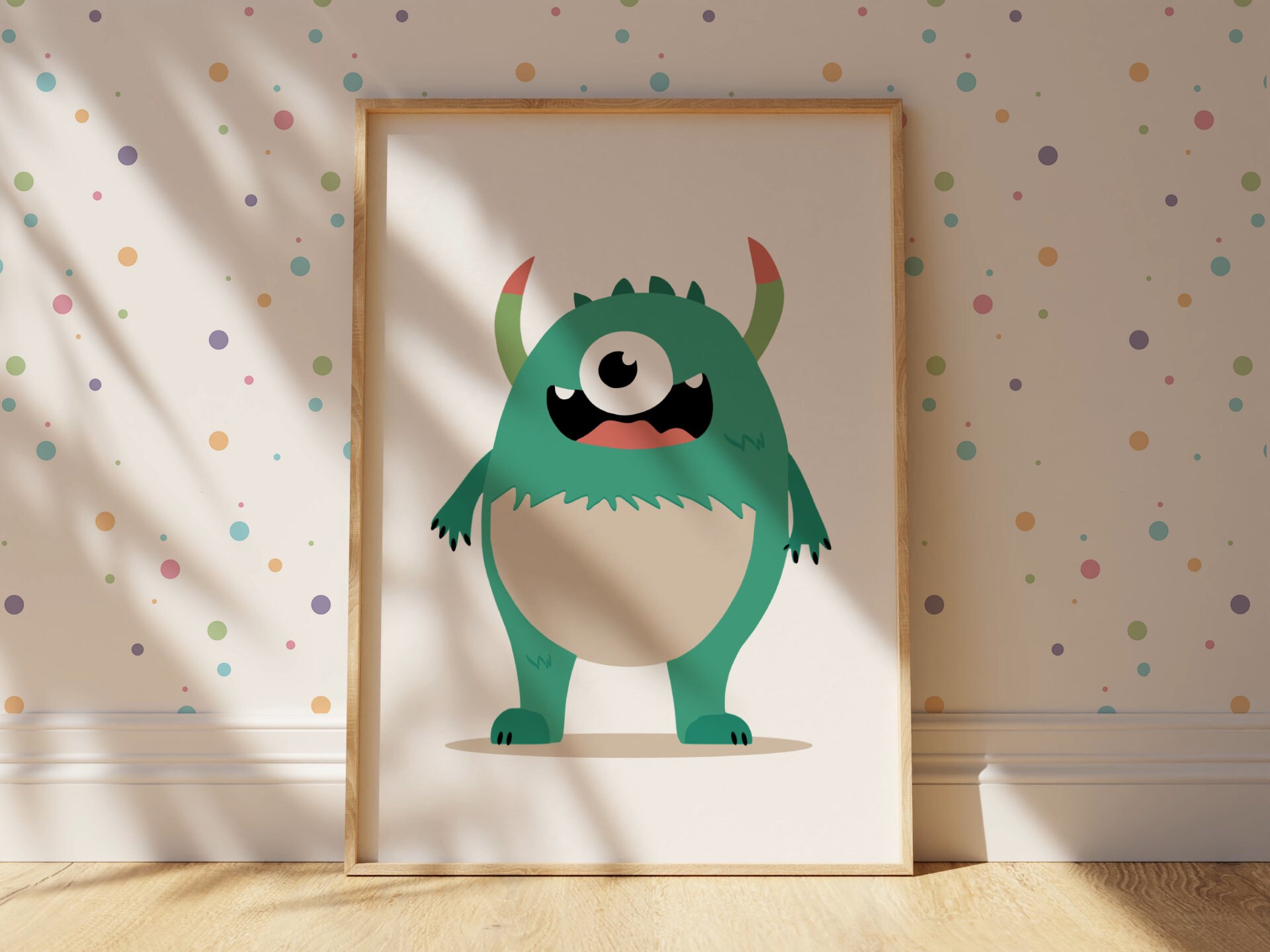 Cute Cyclops Monster Print – Whimsical Kids Room Wall Art - Etsy