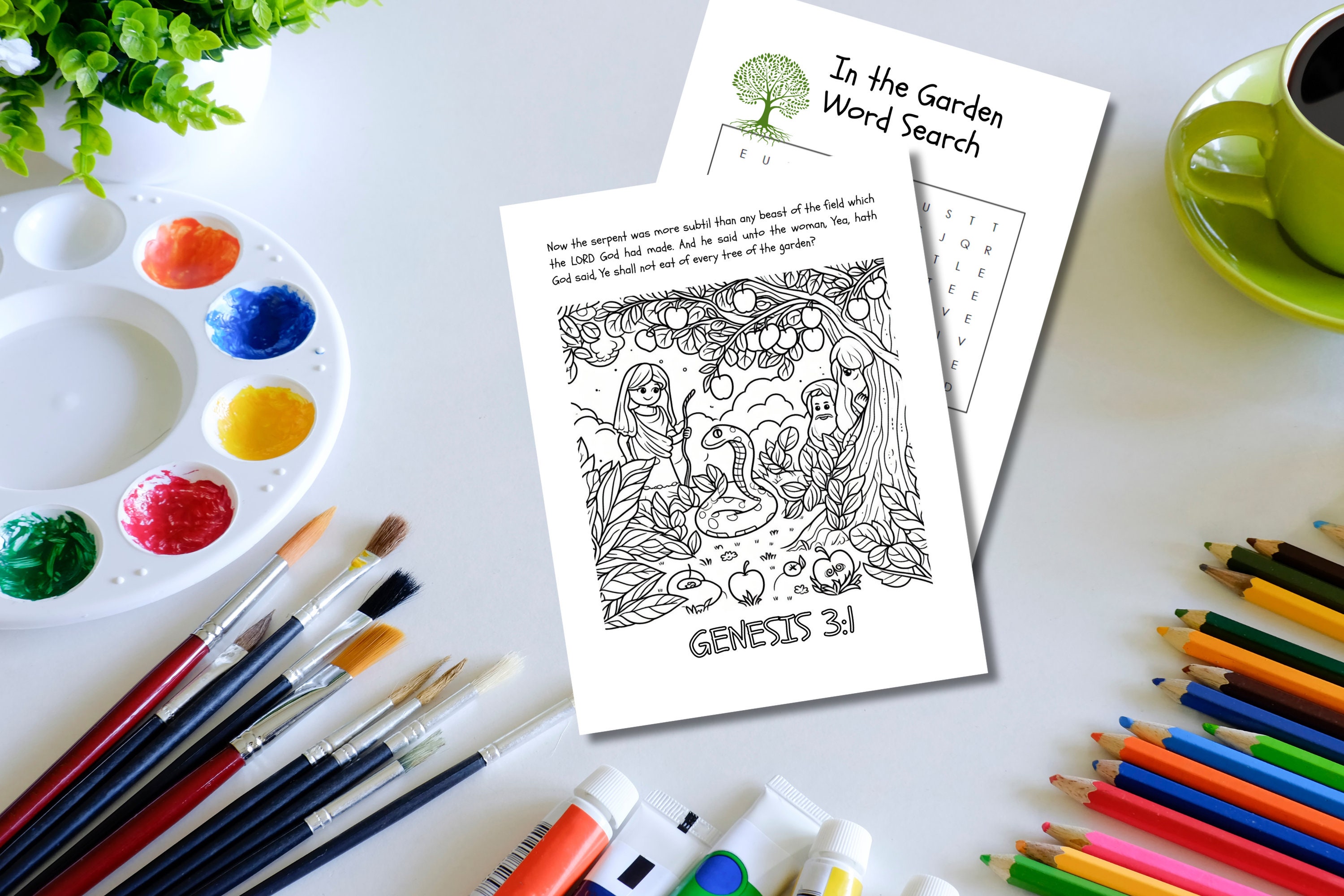 Bible Story Coloring Pages Activity the Story of Adam & Eve Christian ...