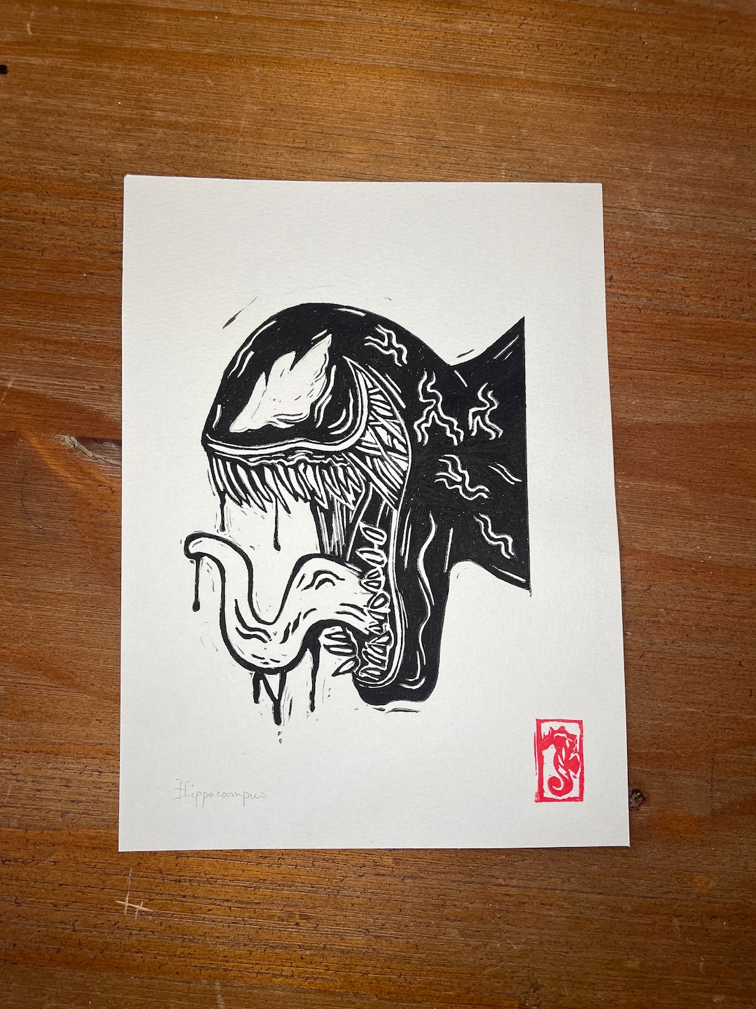 Venom Engraved - Linocut Print - Linocut - Venom - Etsy