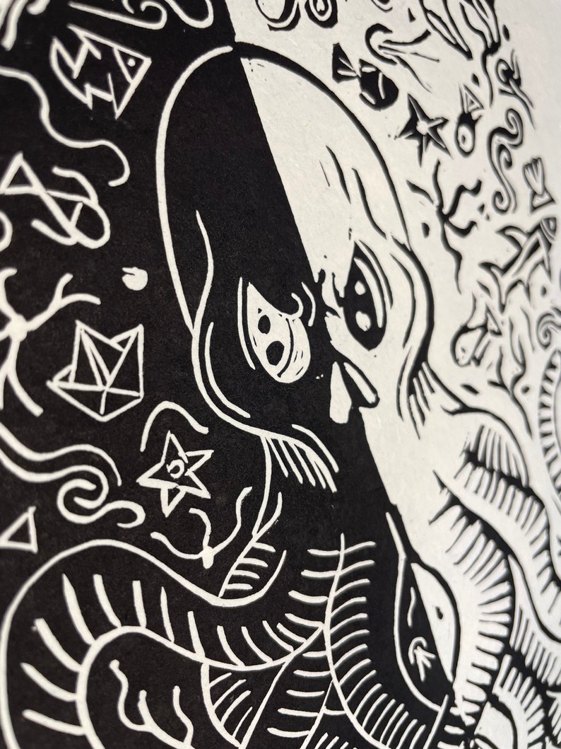 Abyssal Ink Handmade Linocut Printing Linocut Octopus Sea Octopus - Etsy
