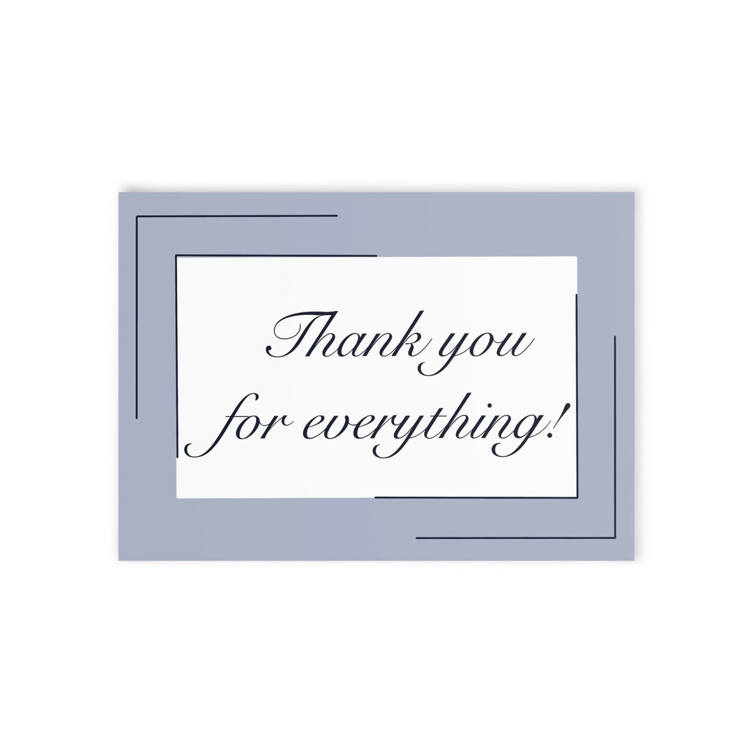 Cursive Thank You Card Professional Can Add Your Own Writing on the ...