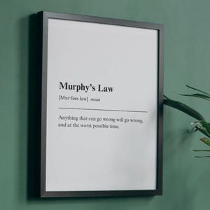 Murphy's Law Poster: Adding Humor and Resilience to Your Workplace ...