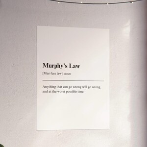 Murphy's Law Poster: Adding Humor and Resilience to Your Workplace ...