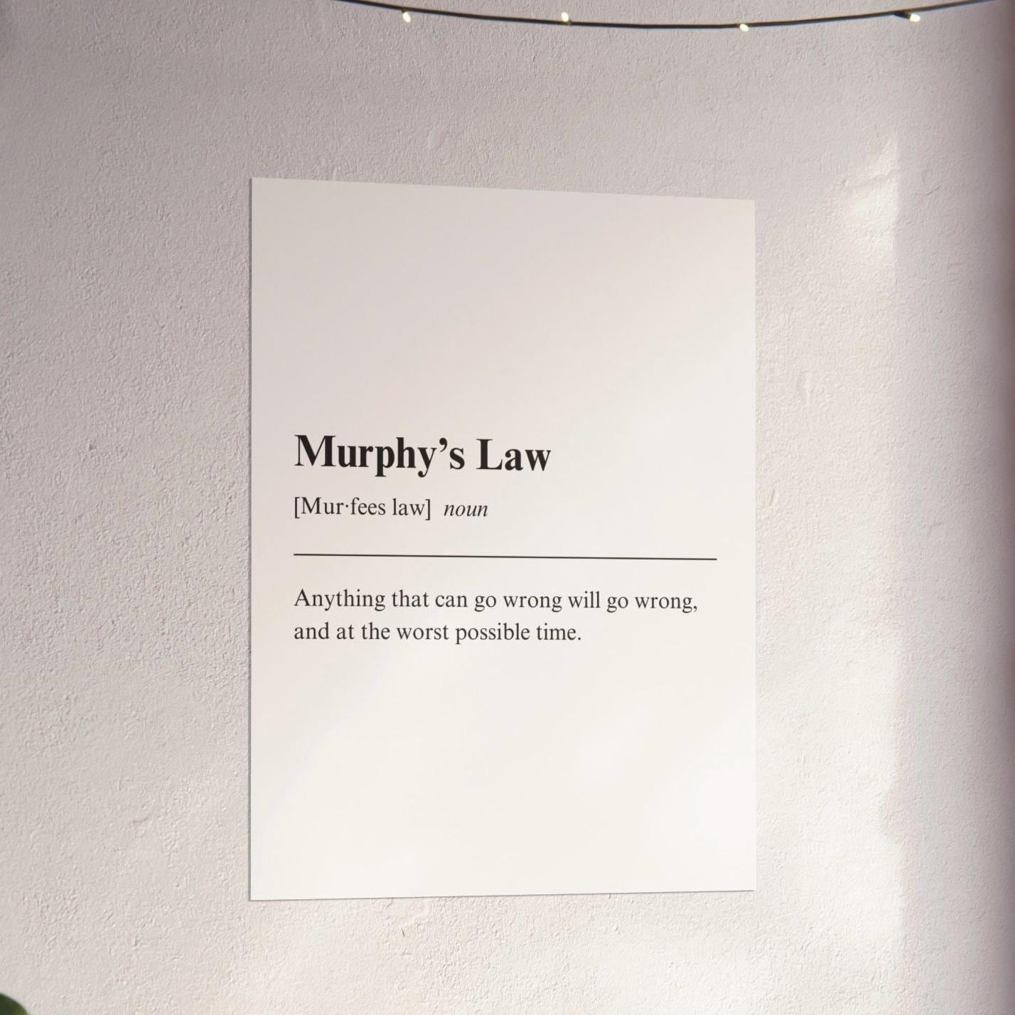 Murphy's Law Poster: Adding Humor and Resilience to Your Workplace ...