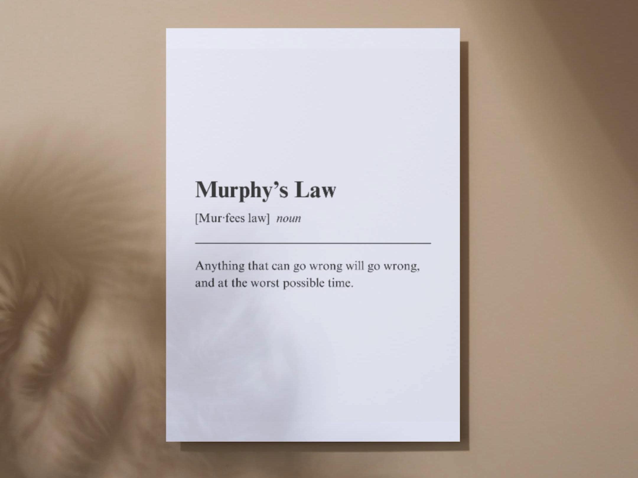Murphy's Law Poster: Adding Humor and Resilience to Your Workplace ...