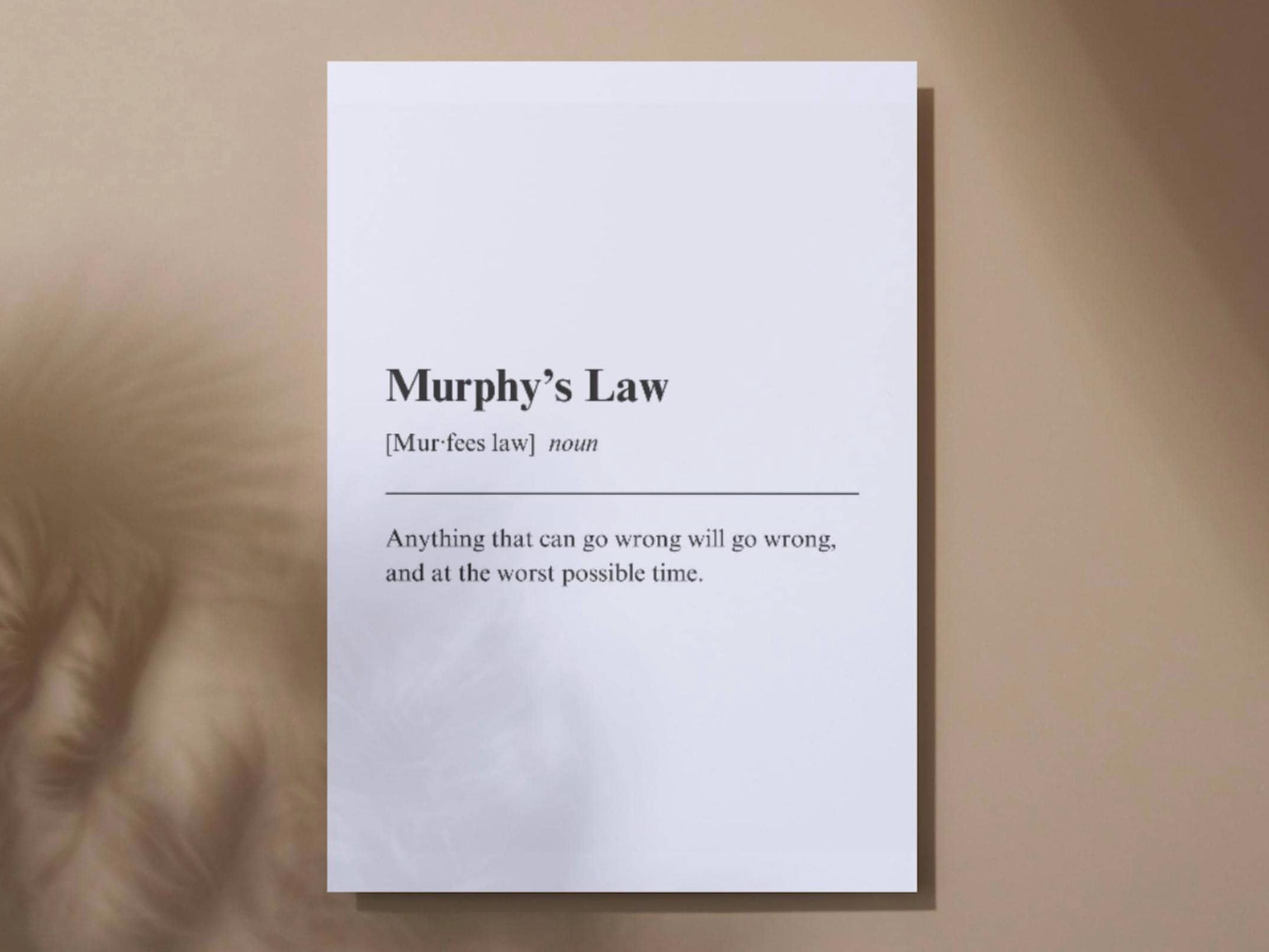 Murphy's Law Poster: Adding Humor and Resilience to Your Workplace ...