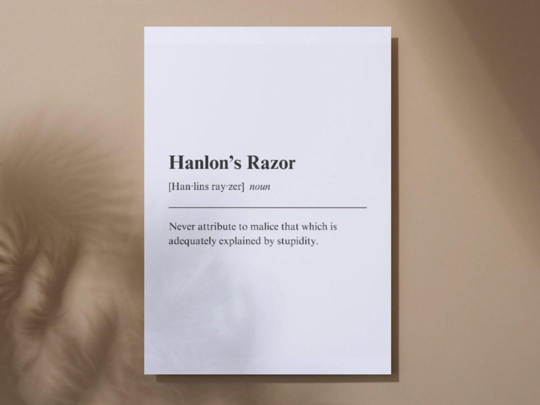 Hanlon's Razor Poster: Cultivate Clarity and Collaboration in Your ...