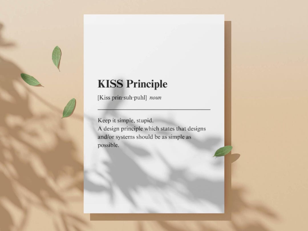 KISS Principle Poster: Simplify Success in Your Office Decor, Matte ...
