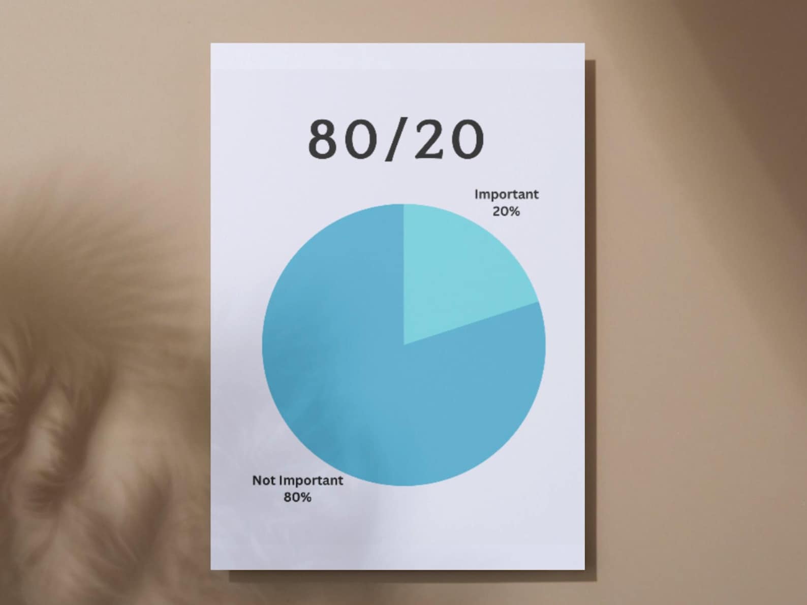 80/20 Rule Pie Chart Poster: Maximizing Efficiency in the Workplace ...