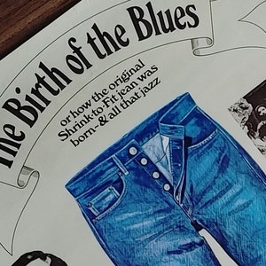 1970's LEVI'S Blue Jeans Poster the Birth of the Blues 29x19-see ...