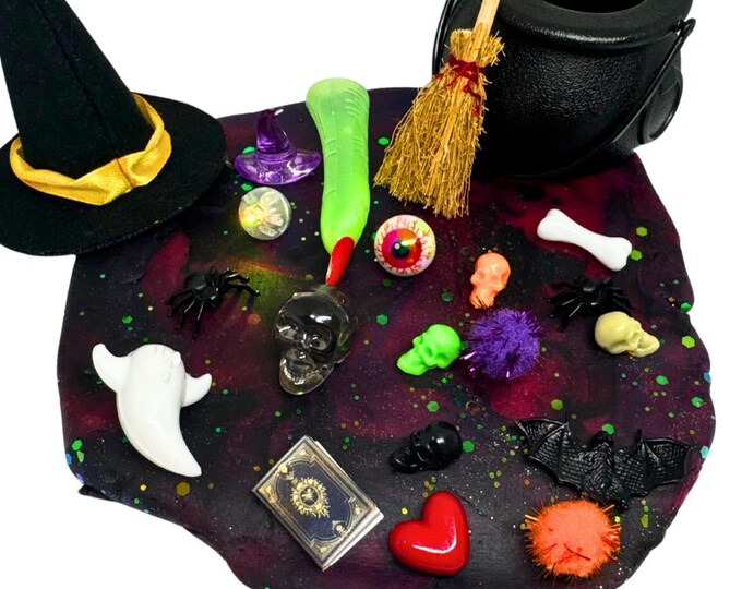 Witch Cauldron Play Dough Jar | Halloween Play Dough Jar Gifts for Kids ...