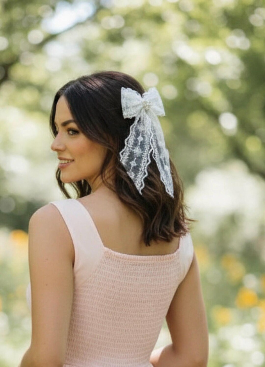 Holy Communion / Bridal White Embroidered Lace Hair Bow Clip - Etsy