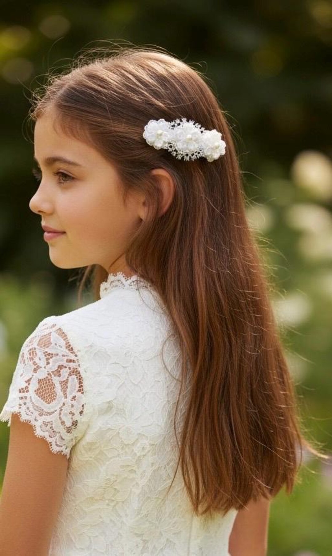 Holy Communion White Embroidered Flowers Hair Clip - Etsy