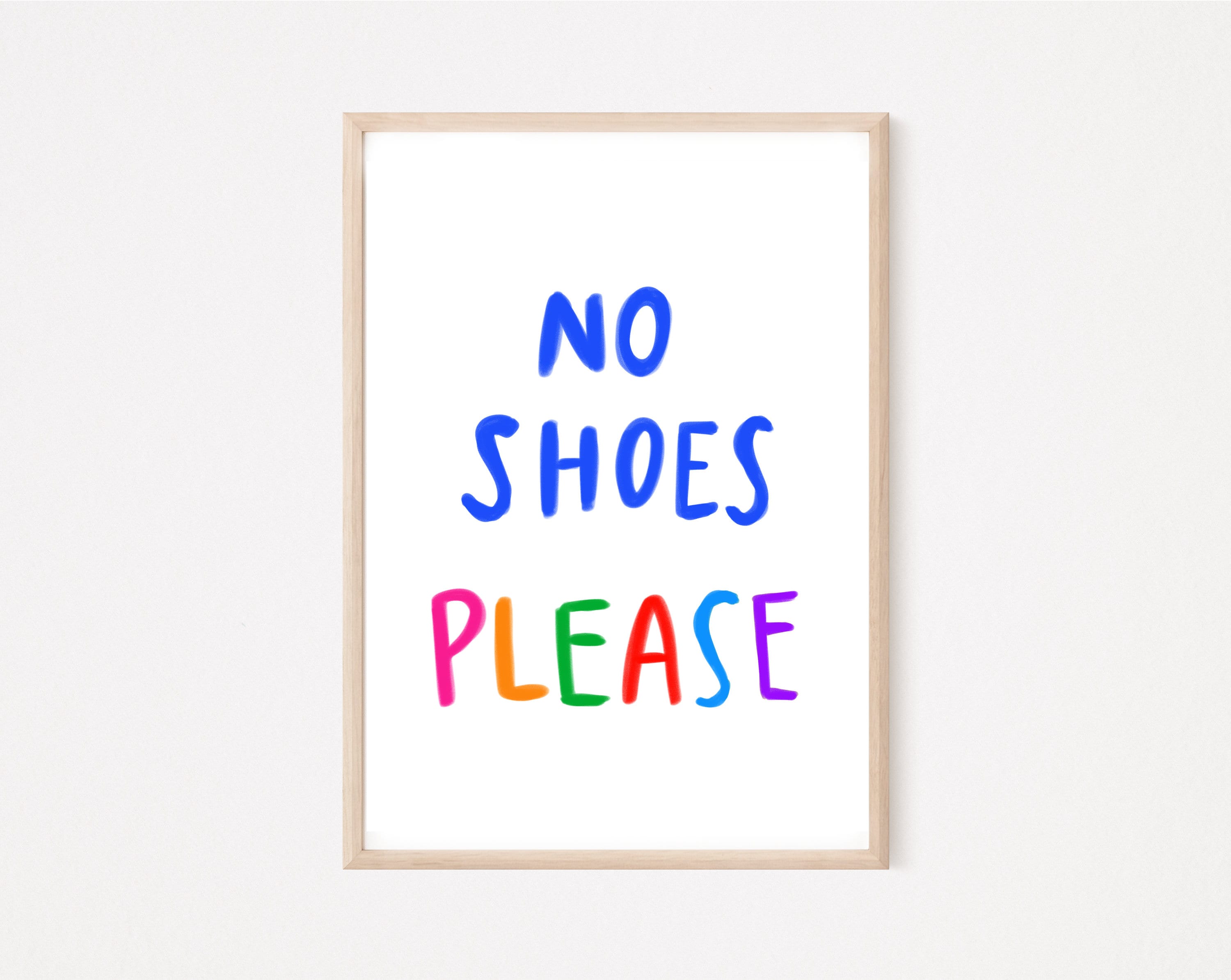 No Shoes Please Printable Sign, House Rules Printable, Entryway Sign ...