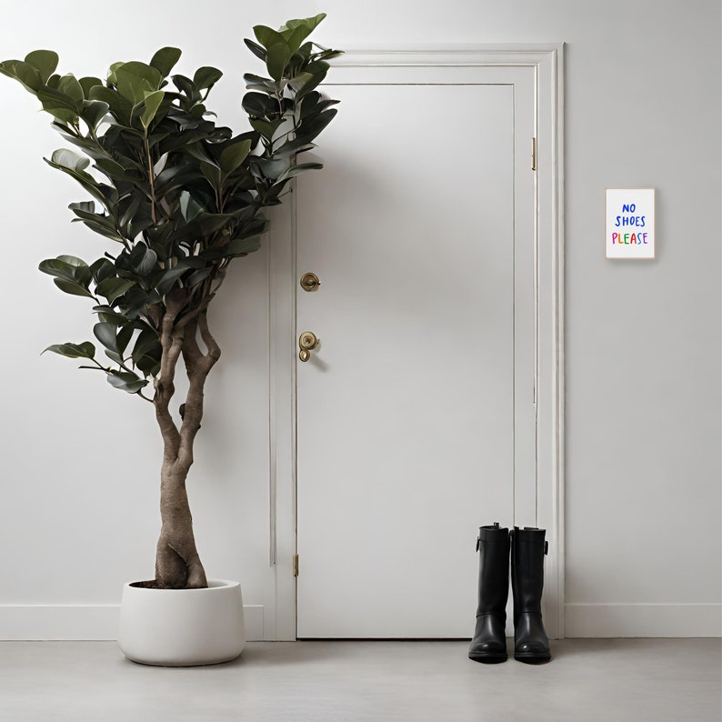 No Shoes Please Printable Sign, House Rules Printable, Entryway Sign ...