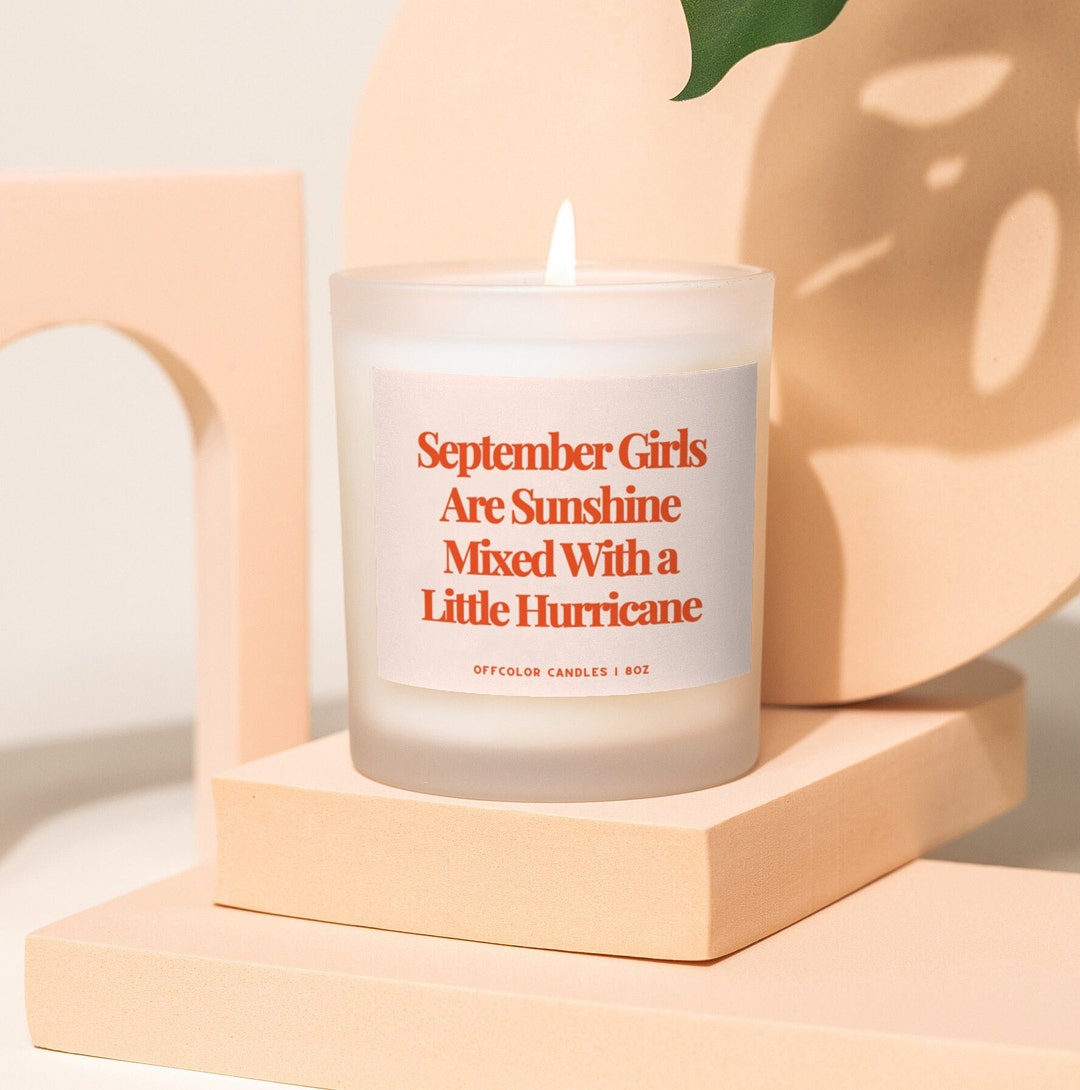 Funny September Birthday Candle Gift for Best Friend, Pink Candle Gift ...