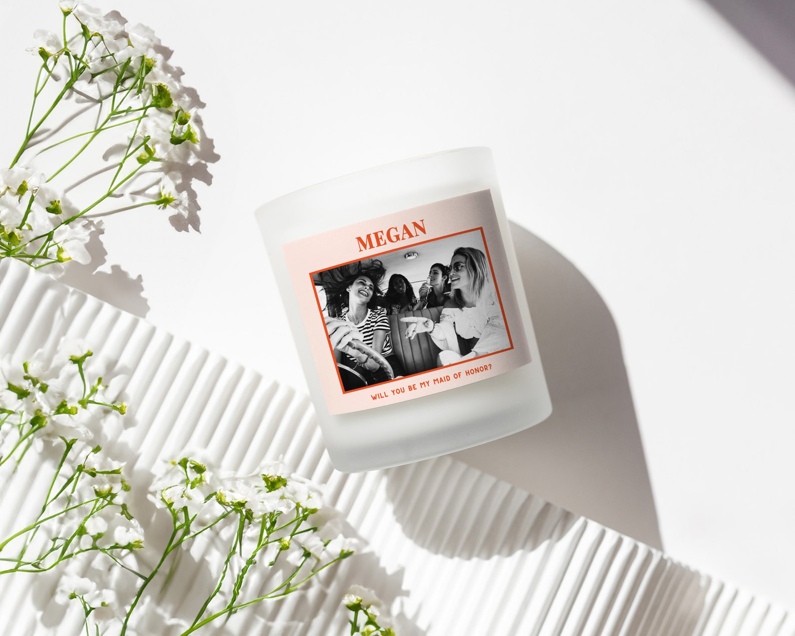 Personalized Maid of Honor Proposal Candle, Photo Candle, Customized ...