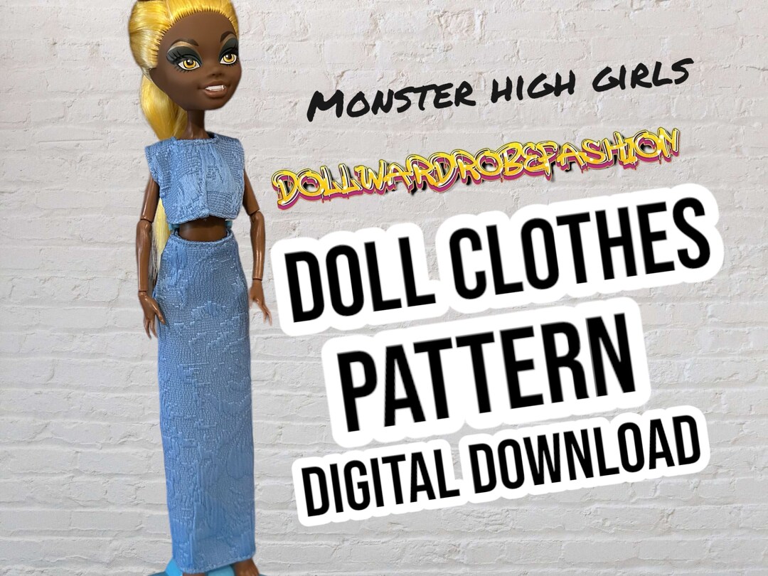 Digital Download Monster High Doll Clothes Patter: Long Skirt With a ...