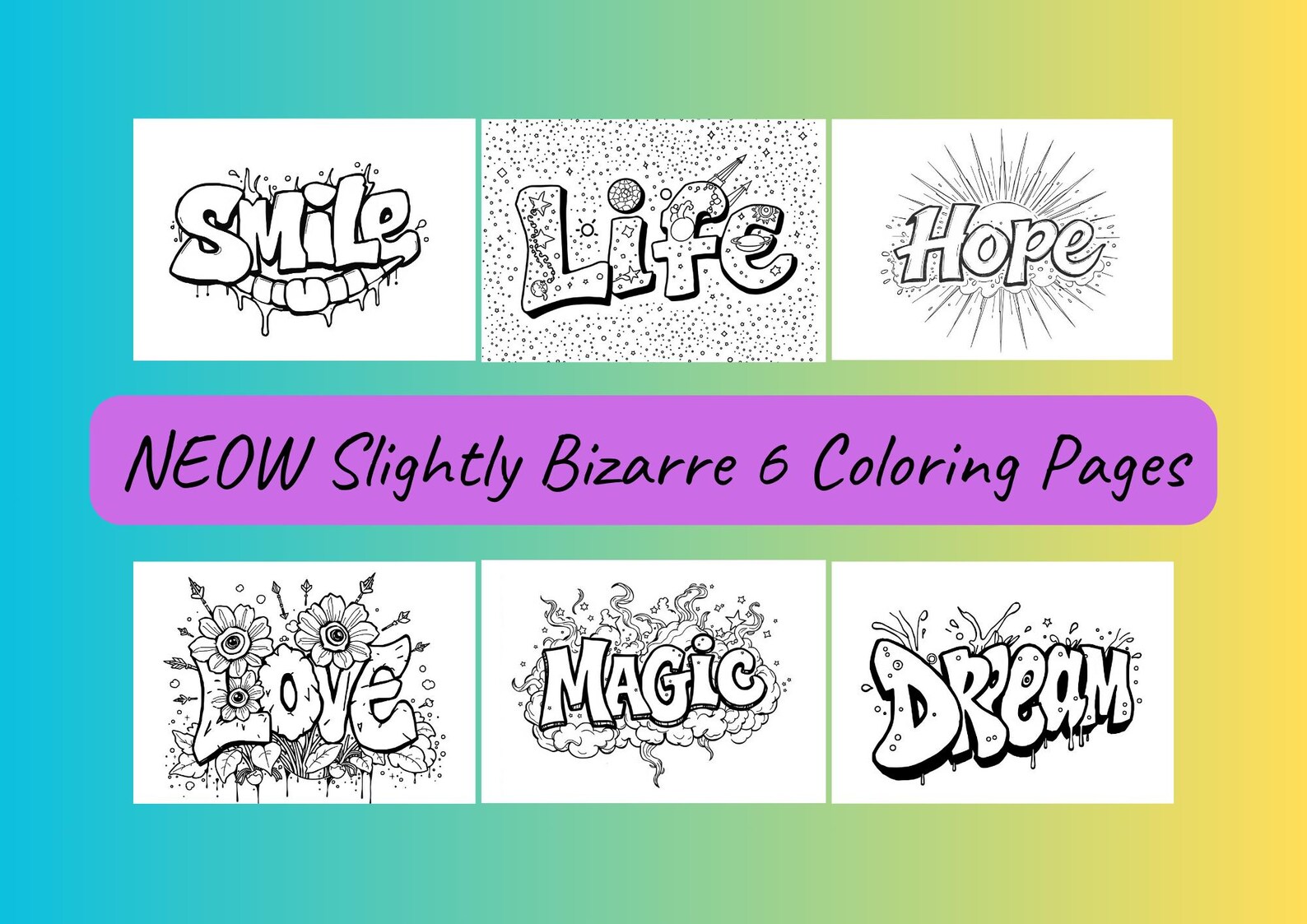 Graffiti Words Coloring Book | Urban Art, Lettering (digital Download ...