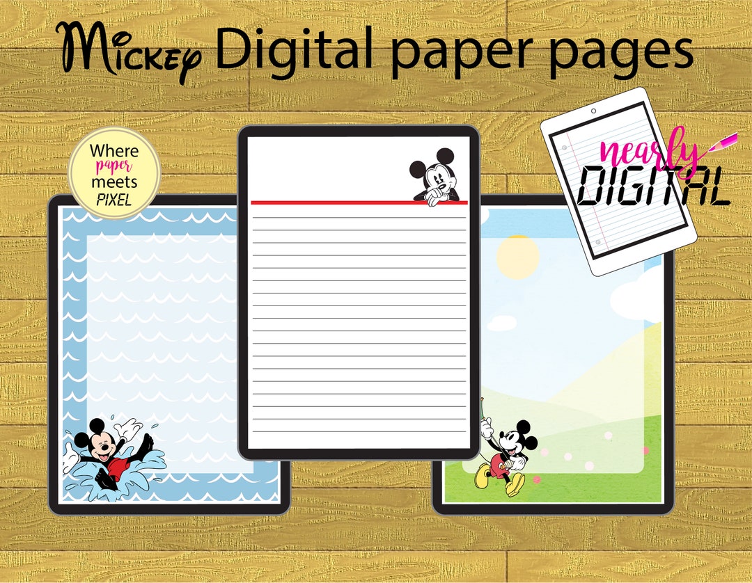 Digital Mickey Paper Pad Pages for Goodnotes or Notability Apps - Etsy