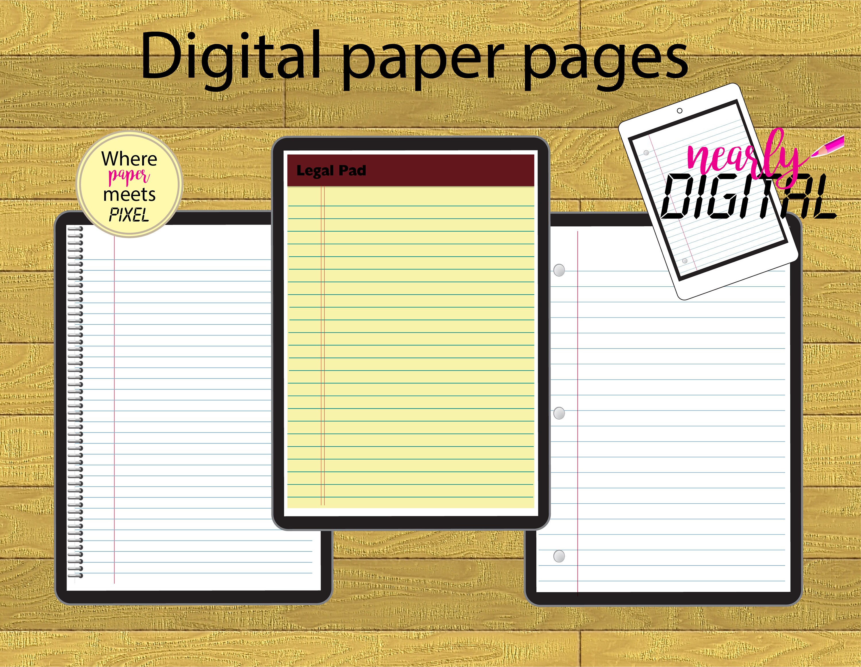 Digital Paper Lined Pad Pages for Goodnotes or Notability Apps - Etsy