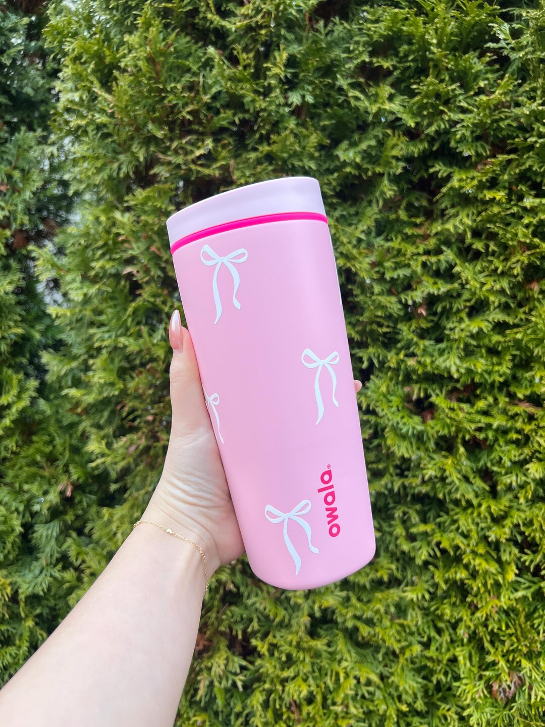 Coquette Bows Owala 20oz Pink Coffee Matcha Cup, Bottle, Mug, Kawaii ...