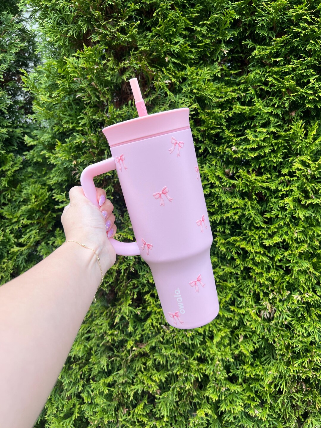 Coquette Bows Owala 40oz Tumbler, Pink Bottle, Mug, Kawaii Cute, Girly ...