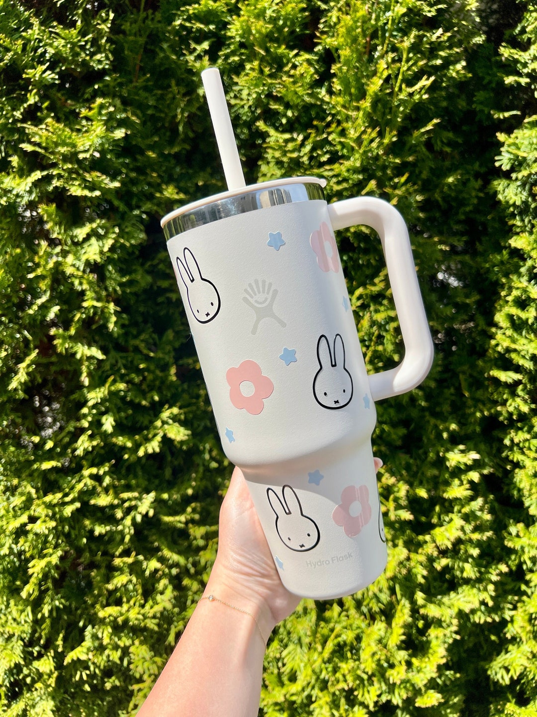 40oz Kawaii Miffy Bunny Inspired Authentic Ivory Hydroflask Cup, Cute ...