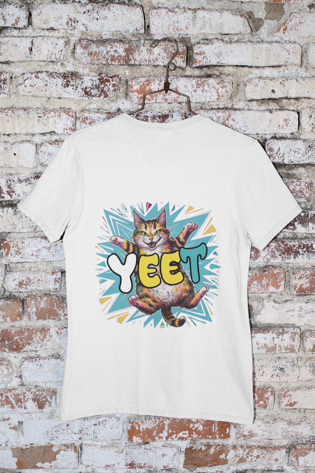 Yeet Cat Graphic Tee - Humorous Wordplay Shirt - Etsy