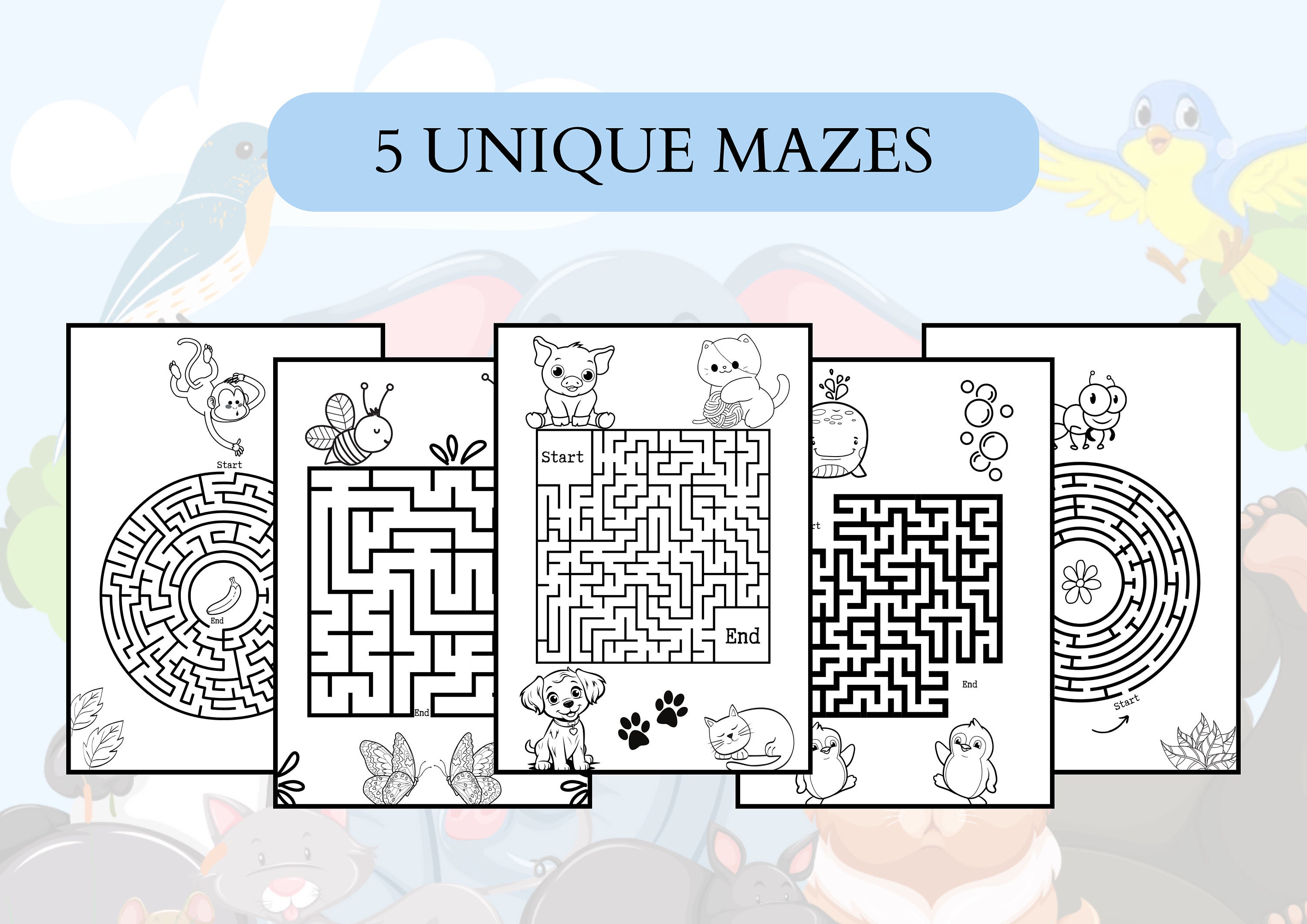 Animals Activity Book for Kids | 30 Designed Pages Fun and Challenging ...