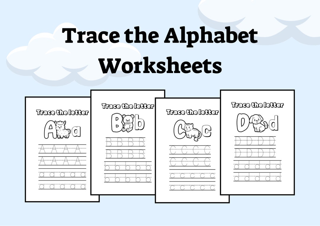 26 Printable Trace the Alphabet Worksheets Preschool KDG Phonics ...