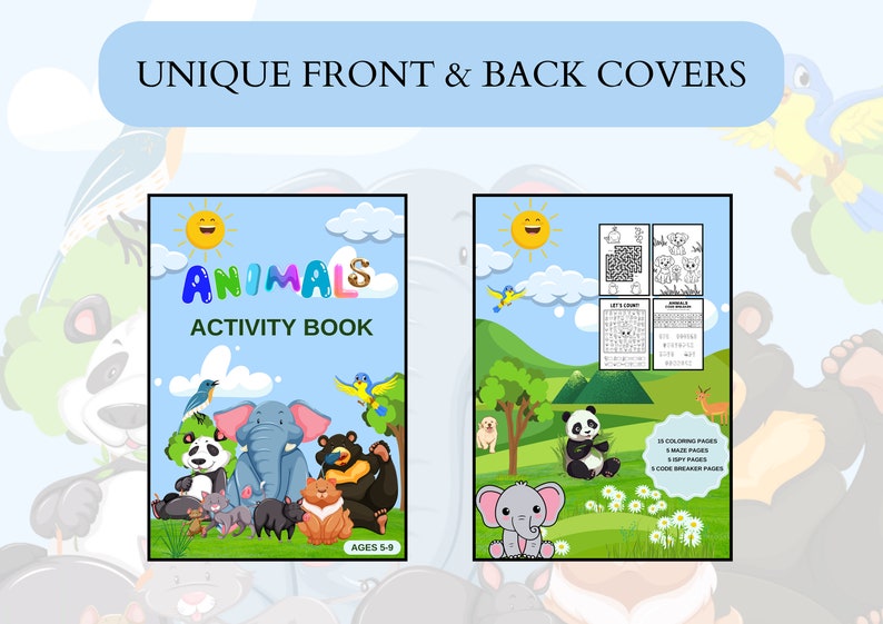 Animals Activity Book for Kids | 30 Designed Pages Fun and Challenging ...