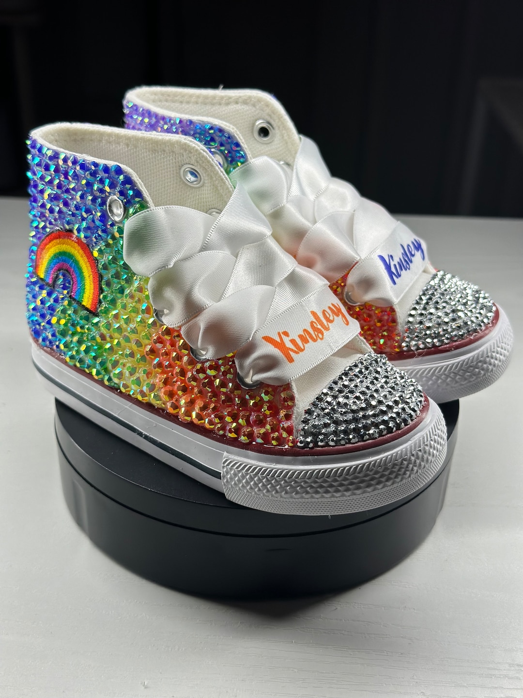 Children’s Rainbow Custom Bling Converse - Etsy