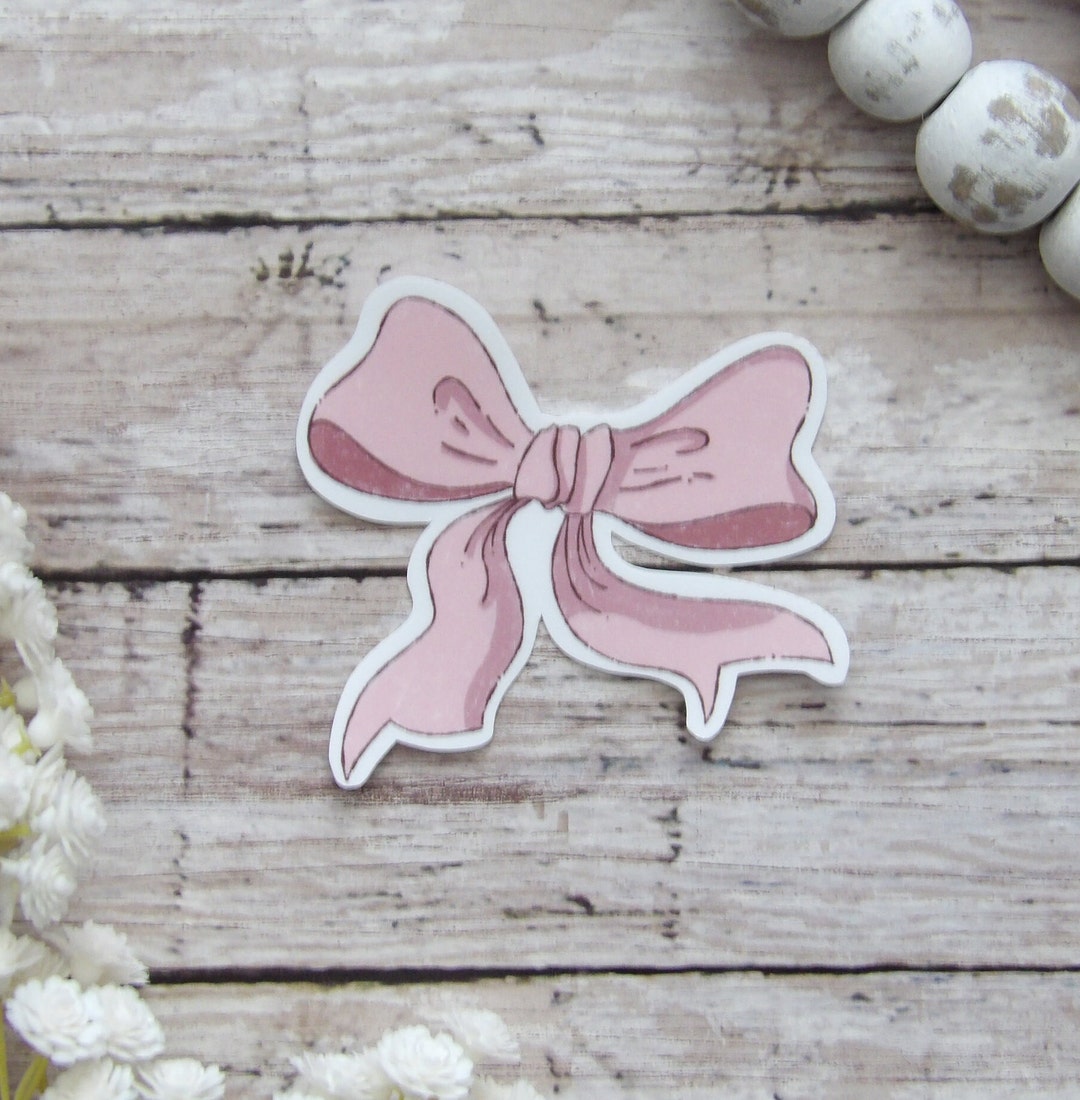 Pink Bow Sticker Cute Sticker Laptop Sticker Water Bottle Sticker ...