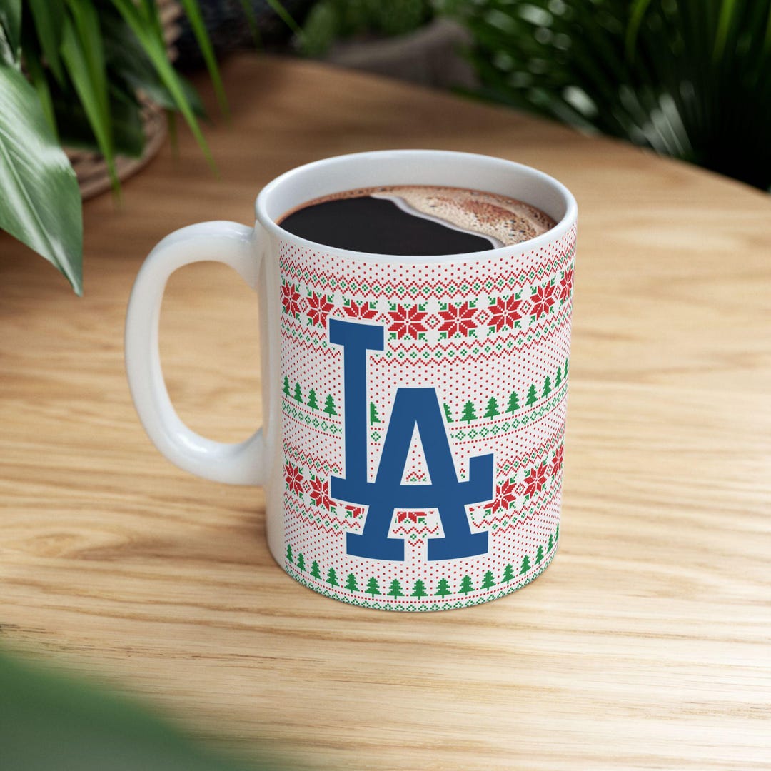 LA Dodgers Holiday Ceramic Coffee Tea Mug, Christmas Gift for Dodger ...
