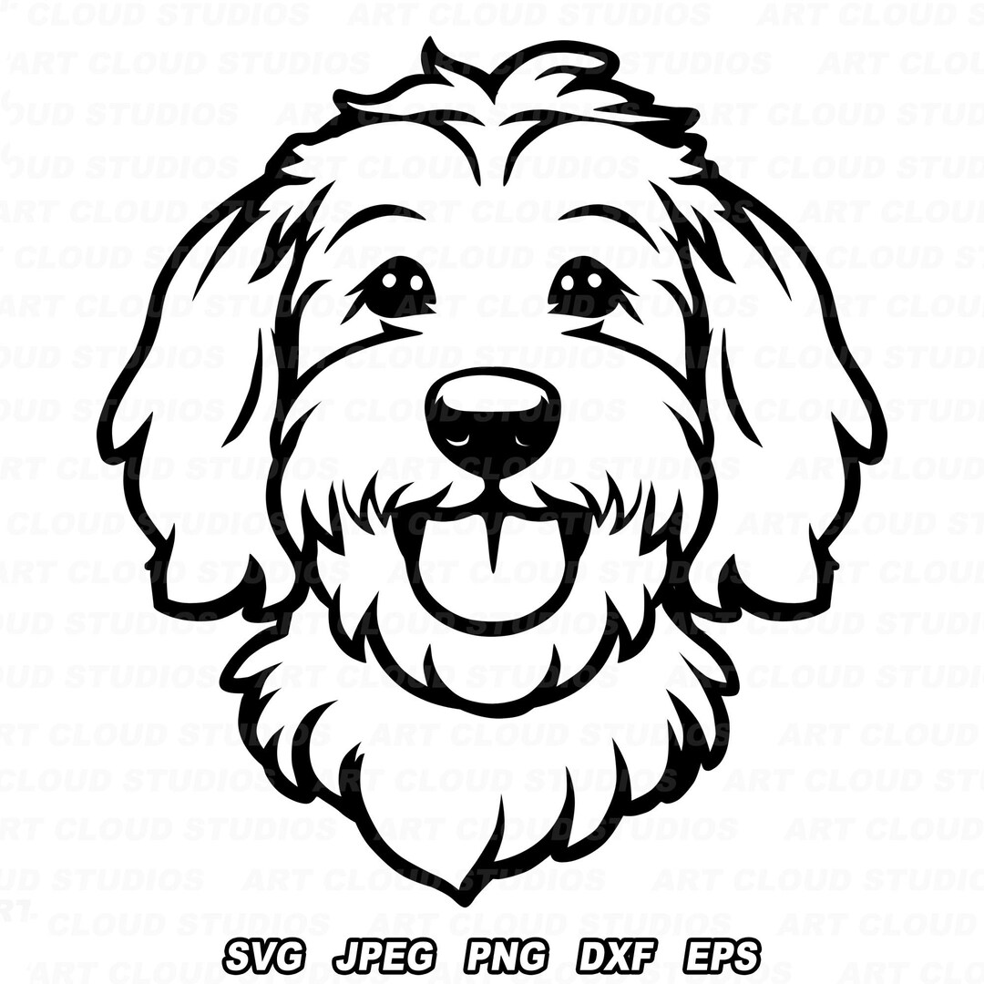 Goldendoodle SVG, Dog Head Png, Puppy Cut Files, Silhouette Digital ...