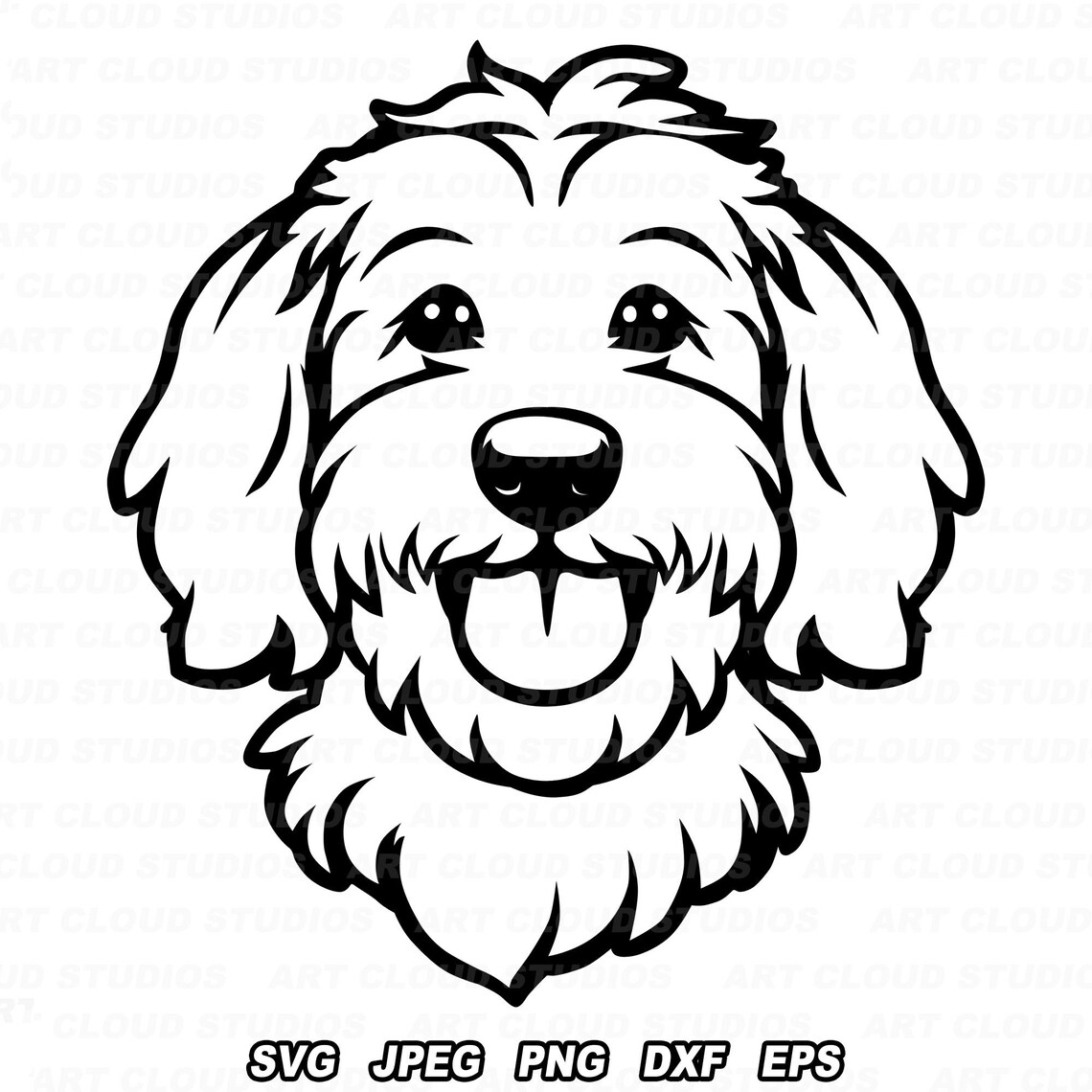 Goldendoodle SVG, Dog Head Png, Puppy Cut Files, Silhouette Digital ...